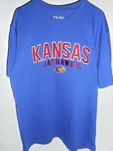 Kansas Jayhawks Basketball embroidered KU Short Sleeve T Shirt BLUE XL ...