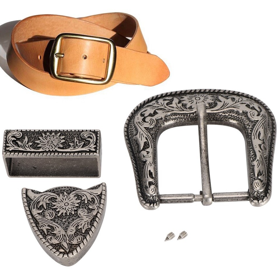 (40mm) Belt Buckle Vintage Design Belt Buckle Western Belt Buckles Set ...