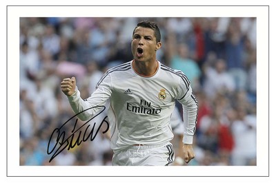 CRISTIANO RONALDO REAL MADRID SIGNED AUTOGRAPH PHOTO PRINT SOCCER | eBay