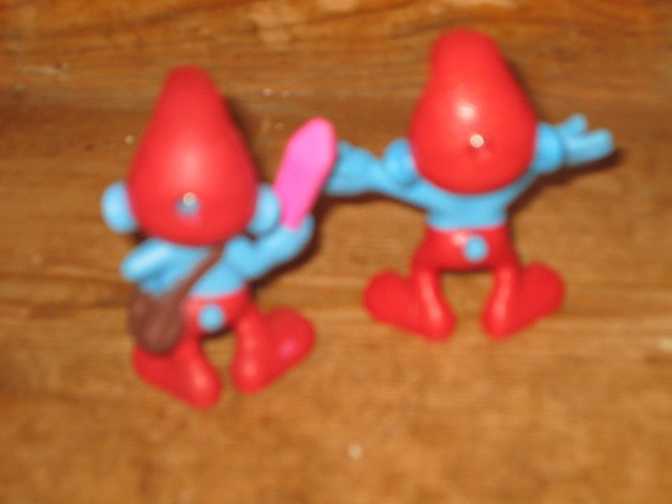 TV SERIES SMURFS PEYO 2013 PAPA SMURF TWO POSES ARMS OUT BAG PLAYFIGURE ...