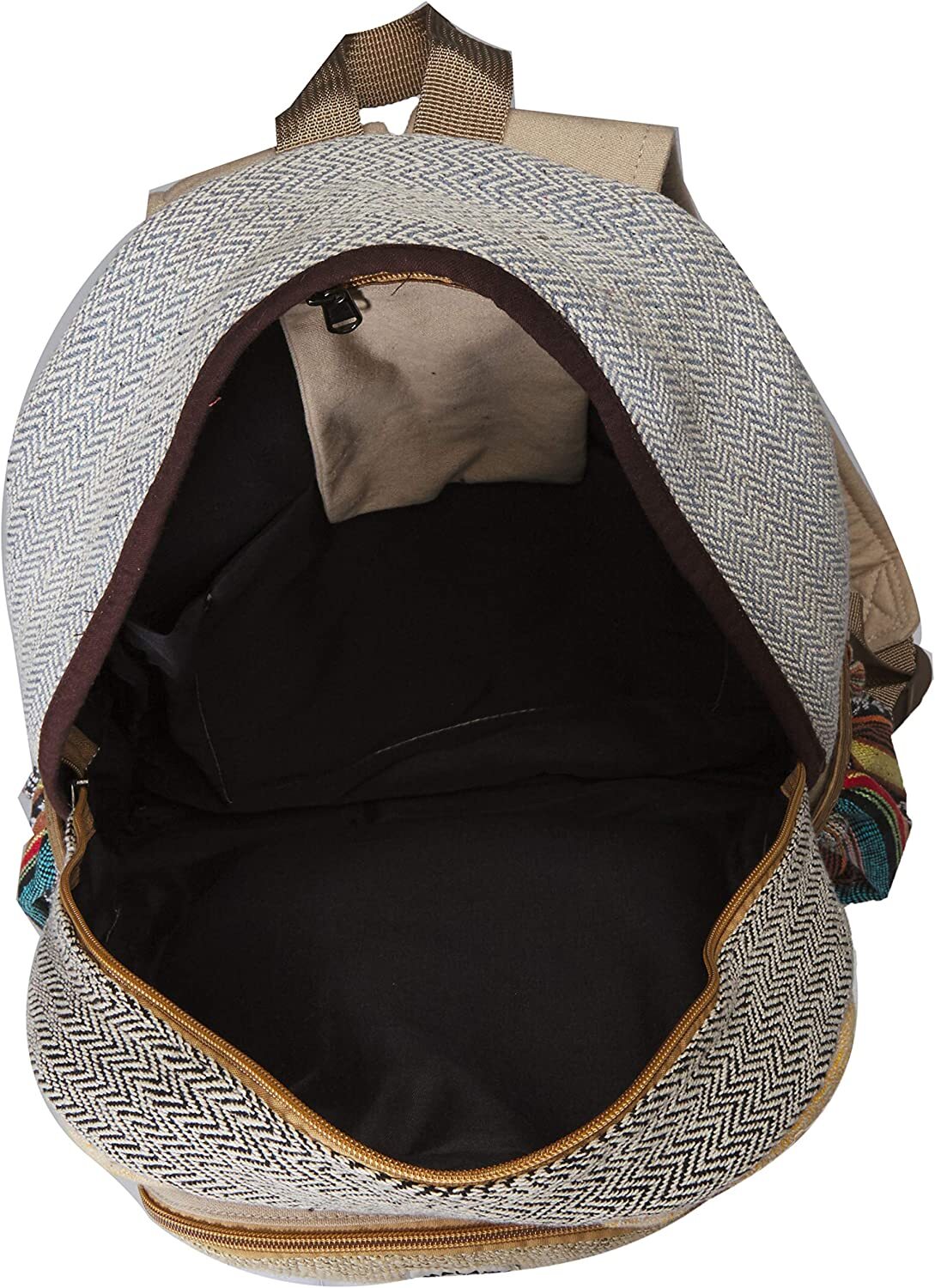 100% Himalayan Pure Hemp Multi Pocket Backpack with L… - Gem