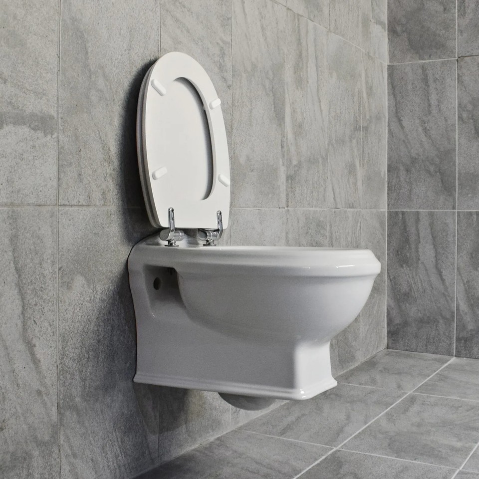 Greenwood Wall Hung Toilet Pan Traditional Design + Optional Concealed ...