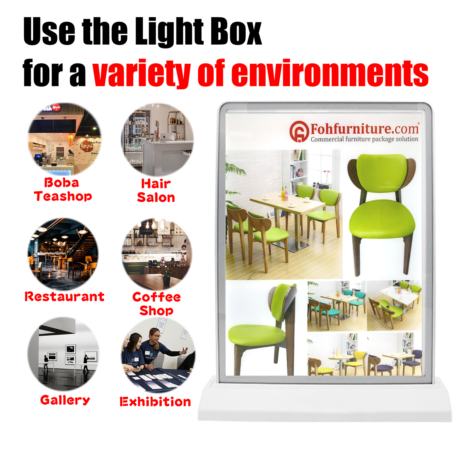 Standing Frame LED Display Board Restaurant Menu Sign Poster Stand Sign ...