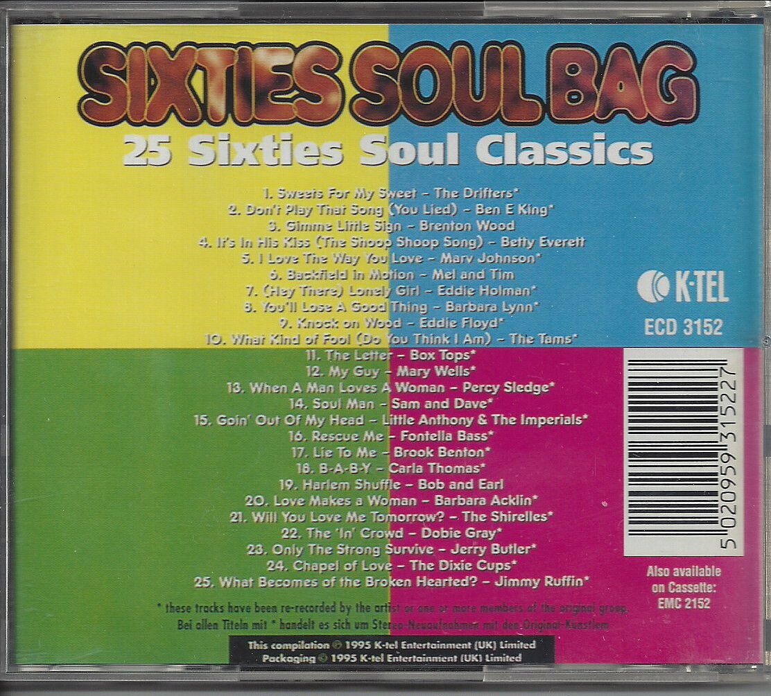 SIXTIES SOUL BAG - 25 Sixties Soul Classics - CD | eBay