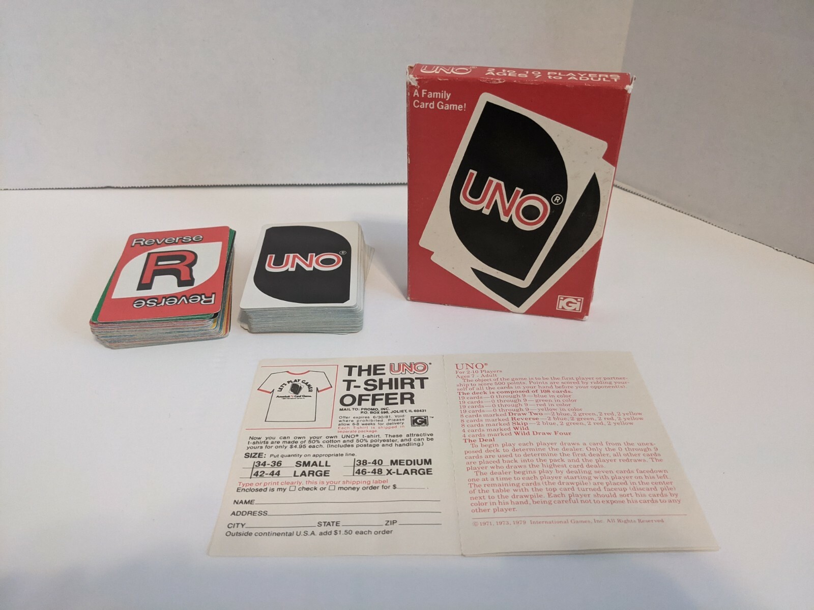 Vintage Uno Card Game International Games 1979 With Instructions 100% ...