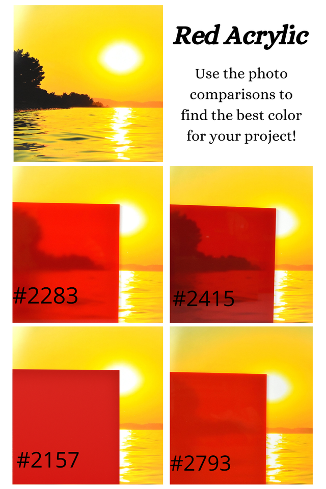 BuyPlastic 2793 Red Colored Acrylic Plexiglass Sheet 1/4" x 24" x 24 ...