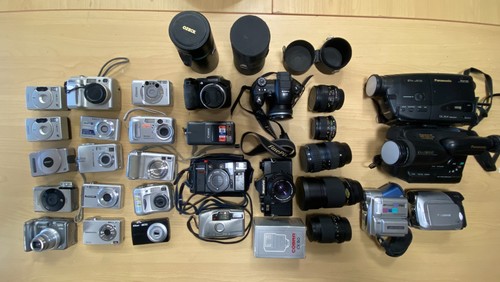 JOB LOT Untested Cameras: 25 x Digital, Analogue & Camcorders + 5 ...