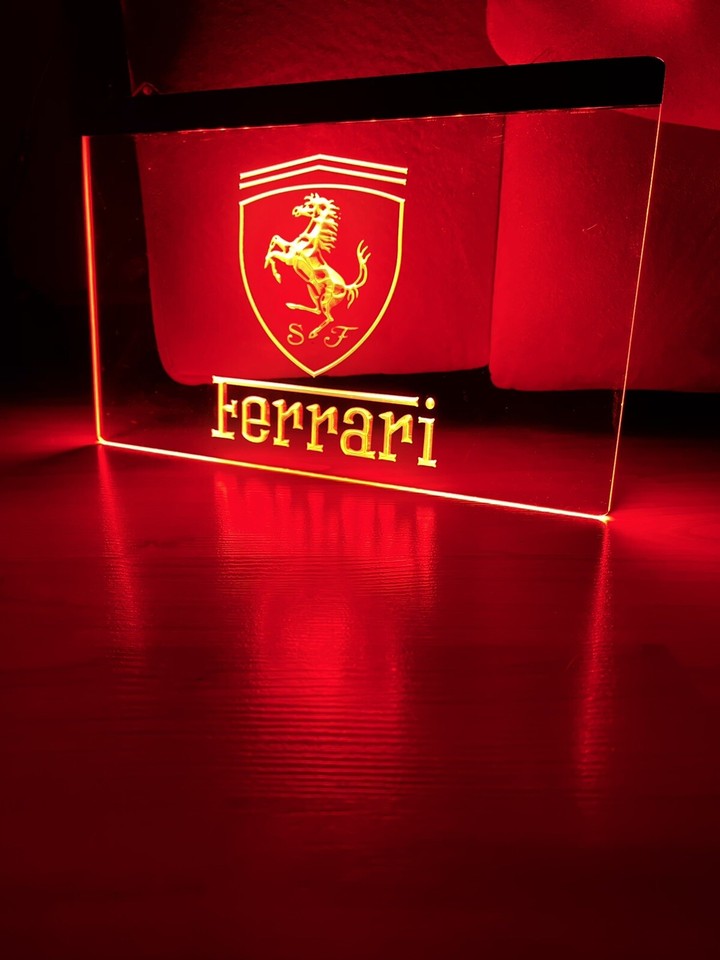 FERRARI LED NEON RED LIGHT SIGN 8x12 | eBay