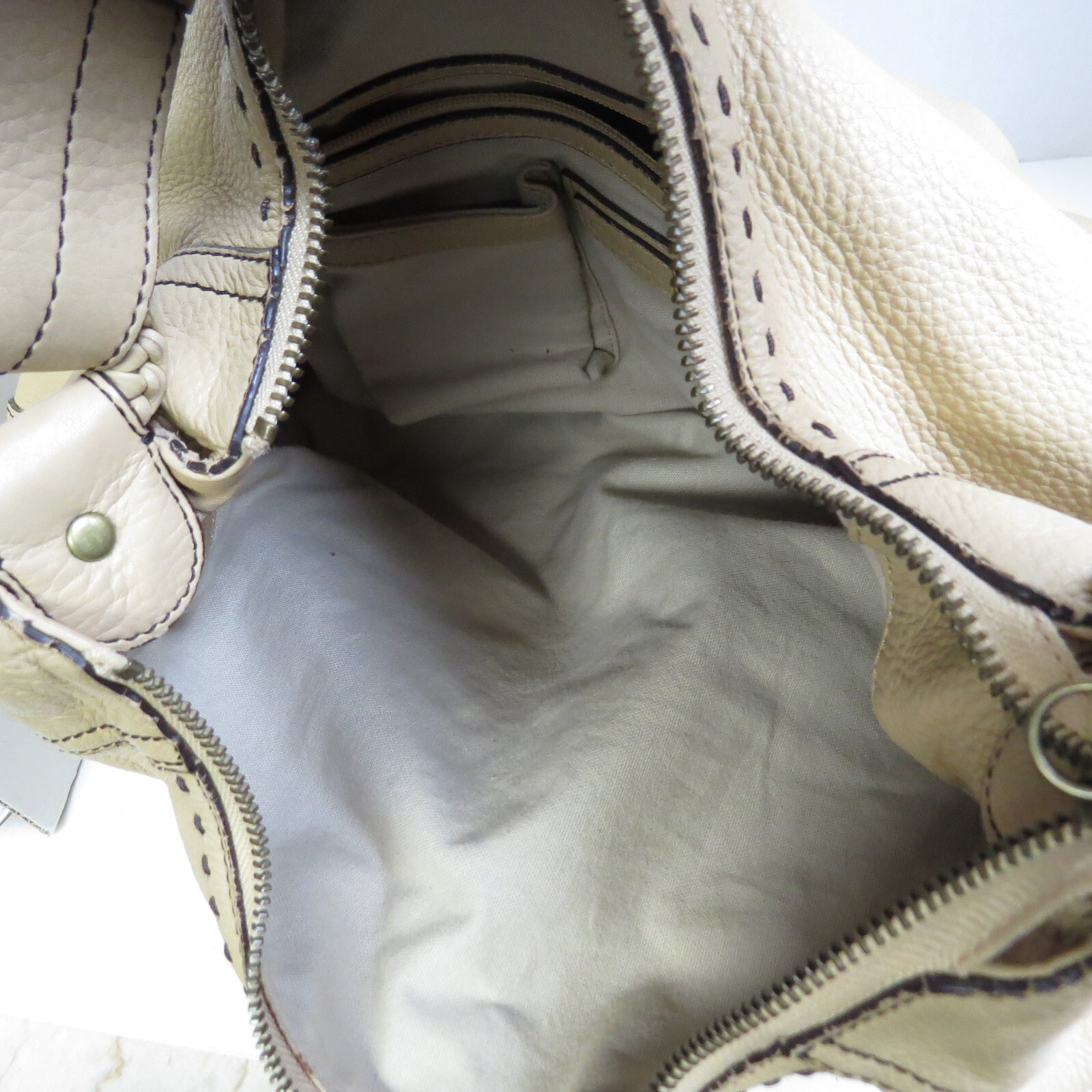 Cole Haan Mustard Color Dark Brown Stitching Handbag with Cloth Dust ...