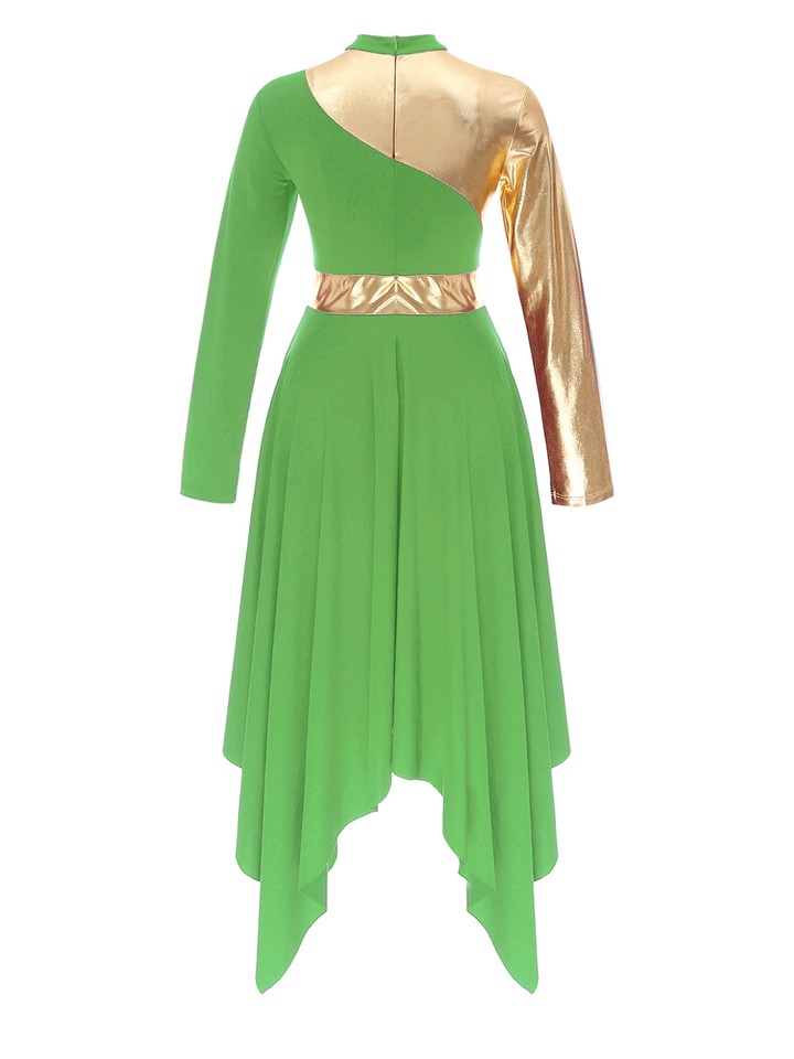 Womens Praise Dance Dress Color Block Church Worship Dress Dancewears ...