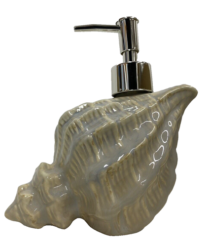 Beach Theme Conch Seashell Soap Dispenser Light Blue Beige Ceramic | eBay