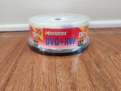NEW Memorex DVD+RW 25 Pack 4.7 GB 2.4X 120 Min Rewritable CD-R FAST ...