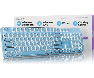 EWEADN TK950 Typewriter Keyboard Wireless Mechanical Keyboard, 104 Keys ...