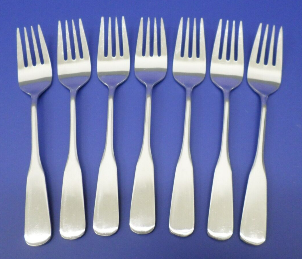 7 - SCC Towle TWS501 Satin Fiddle Shape Stainless JAPAN Flatware SALAD ...