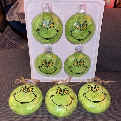Grinch Glass Christmas Tree Ornaments Lot 7 Dr Suess | eBay