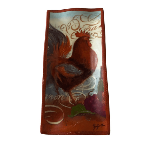 Cypress Home Tray Spoonrest Rooster Chicken Signed Geoff Allen | eBay