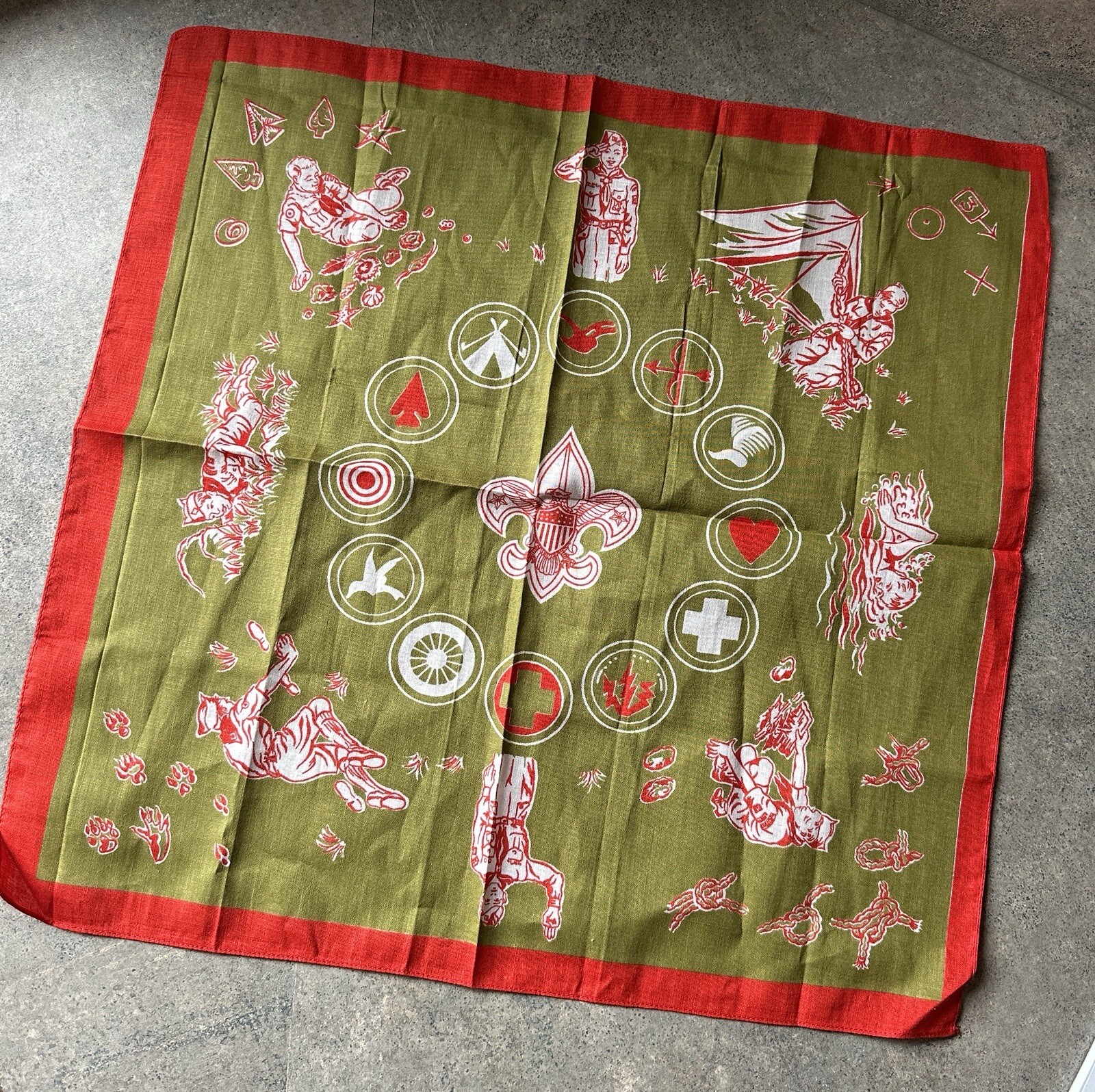 Vintage Boy Scout Handkerchief Bandana Scarf Neckerchief 60s 70s Era ...
