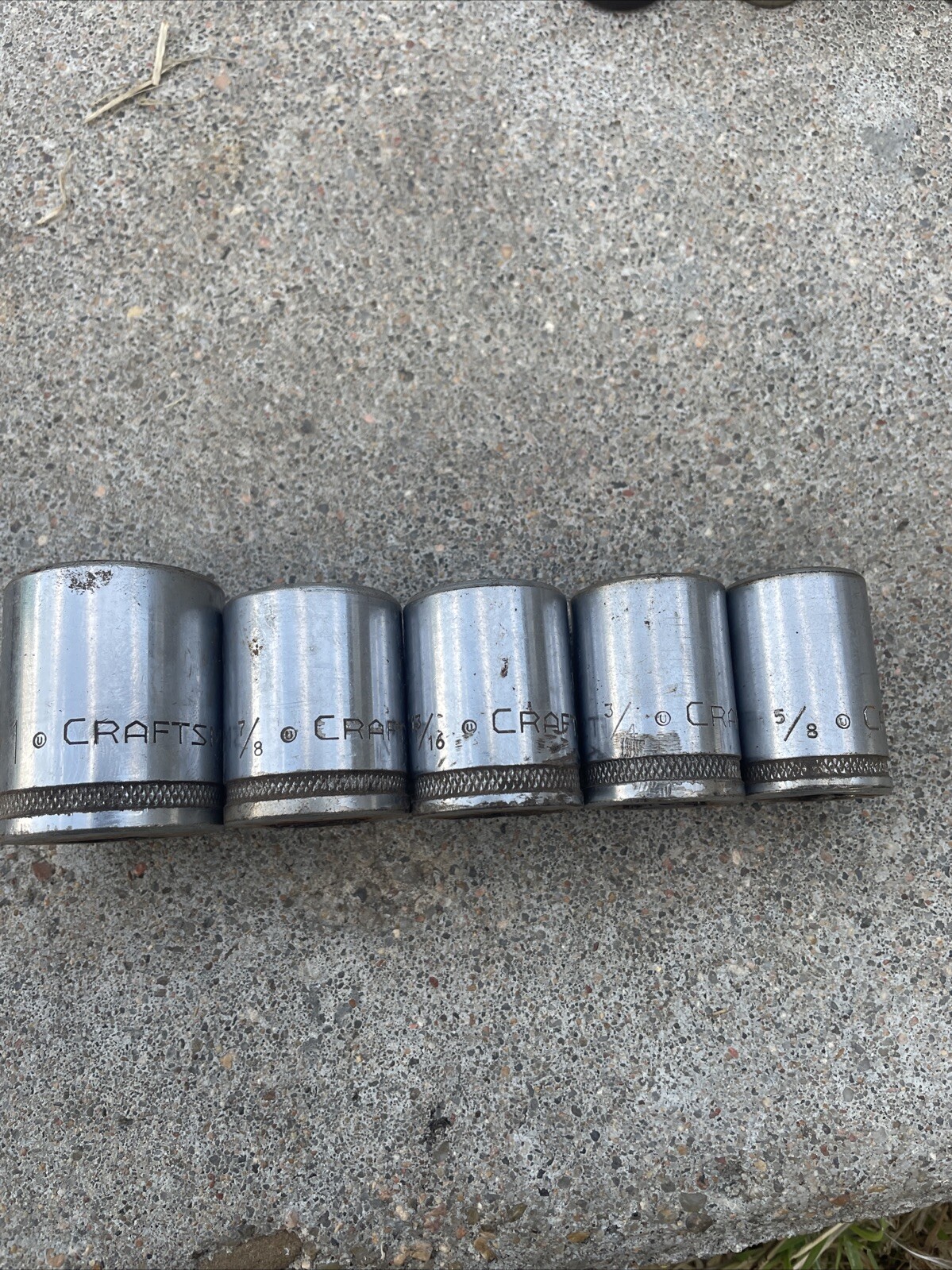 VINTAGE CRAFTSMAN CIRCLE U 1/2" DRIVE 12-POINT 5-PIECE PARTIAL SOCKET SET | eBay