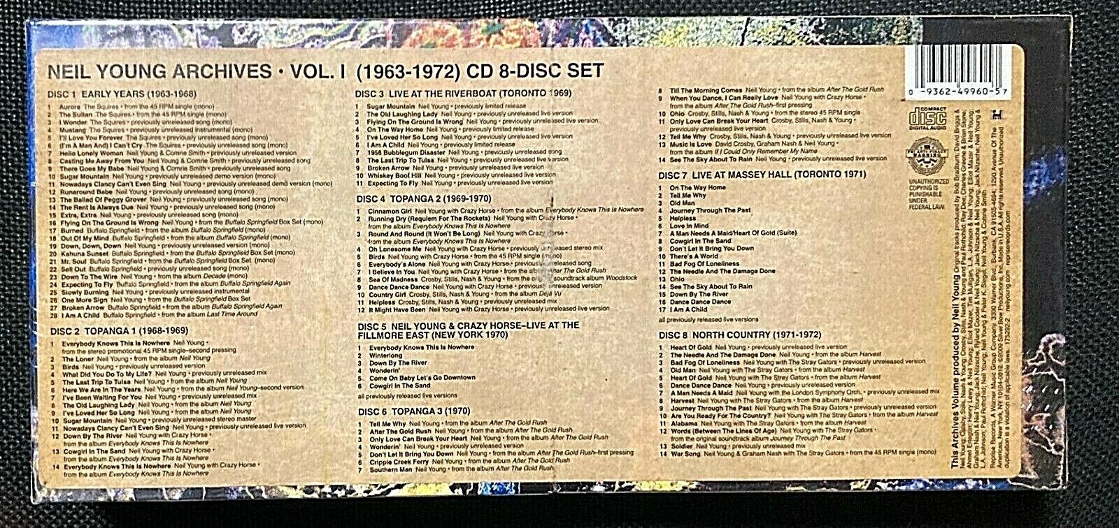 Neil Young ‎–Neil Young Archives -Vol. 1 (1963-1972)-8CD BoxSet USA ...