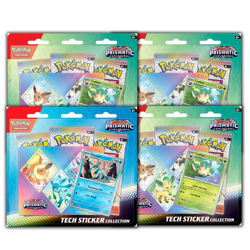 Pokemon TCG Prismatic Evolutions Tech Sticker Collection - Lot of 4x ...