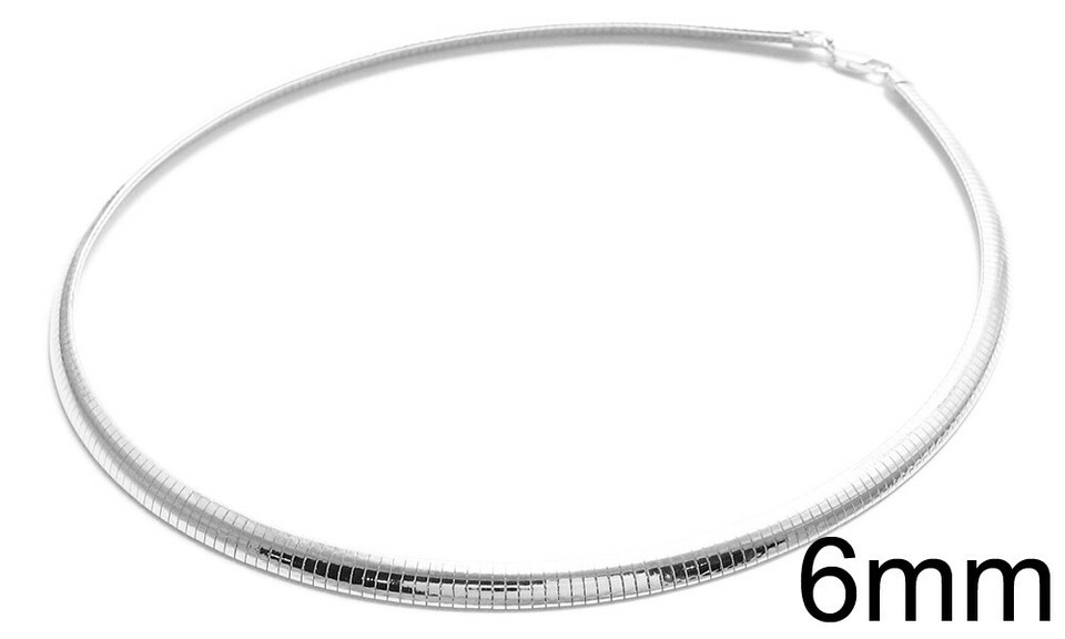 925 Sterling Silver Elegant Omega Chain Necklace - All Widths and ...