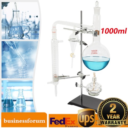1000ML Essential Oil Steam Distillation Apparatus Kit Oil Pure Water ...