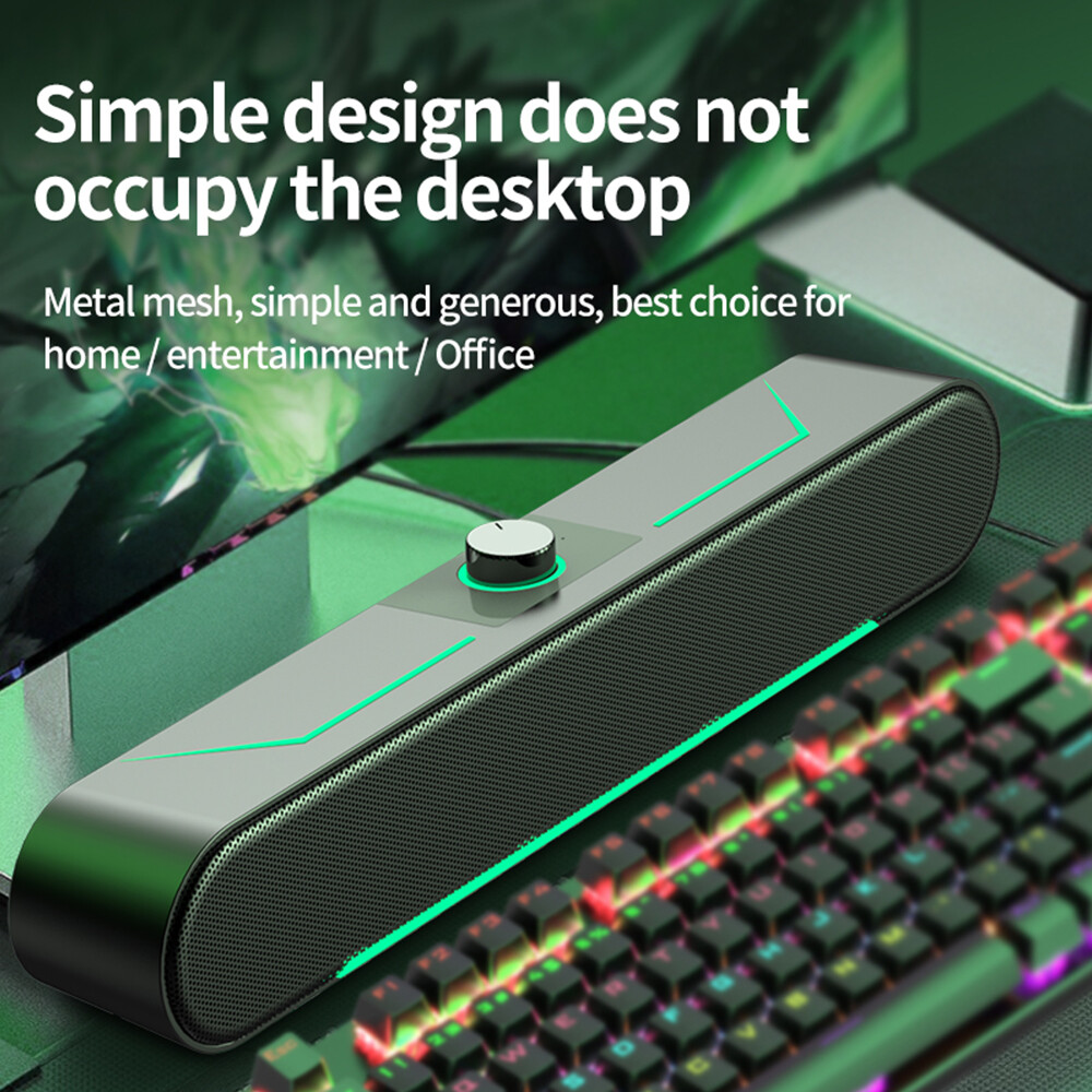 Wired PC Speakers LED Light Computer Speakers Deep Bass for Desktop PC ...