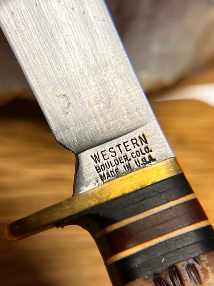 Vintage Western Boulder Colorado Bird & Trout Knife • Fixed Blade w ...