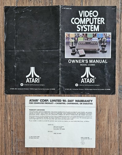 ATARI 2600 43 43 45 & 49 Games Catalogs w/Warranty Card Console Manual ...