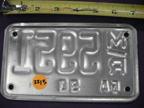 1990 Georgia motorcycle license plate old Harley 02213 | eBay