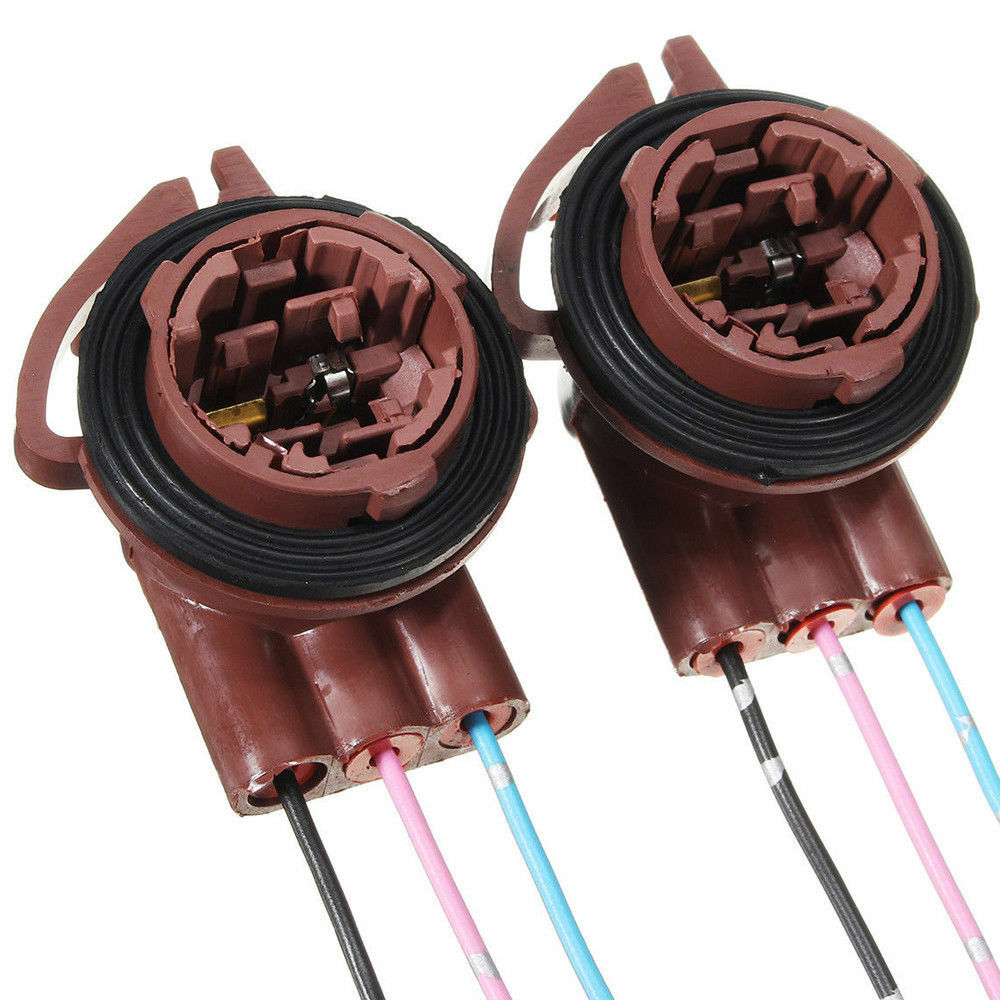 2x 3157 4157NA Bulb 3 tabs Socket Turn Signal Light Harness Wire Plug ...
