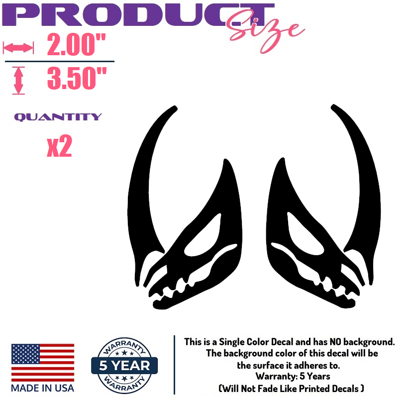 Mandalorian Mythosaur Horned Skull, 2 Motorcycle bike Helmet Decal ...