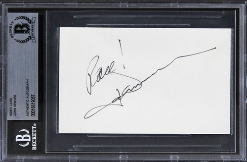 John Denver Singer Authentic Signed 3x5 Index Card Autographed BAS ...