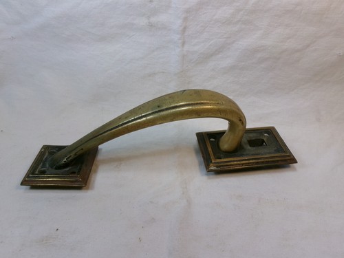 Vintage Yale Curved Brass Door Pull Handle | eBay
