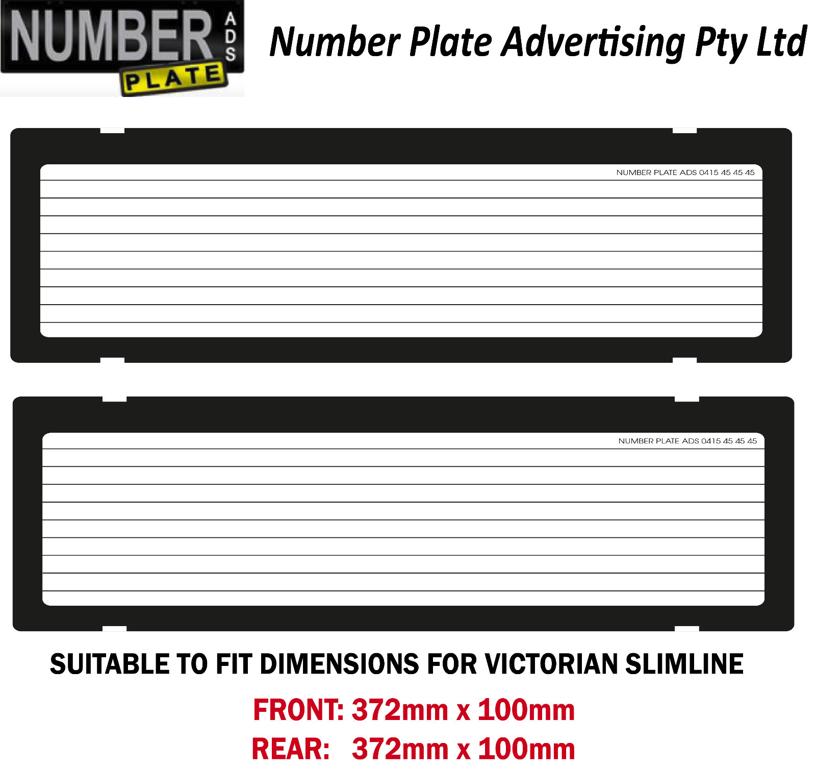 Number Plate Cover VIC / QLD Slimline - Clip On - Lines | eBay