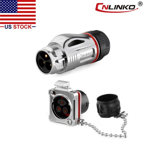 3 Pin 25A Power Connector Male Plug & Female Socket Waterproof IP67 ...