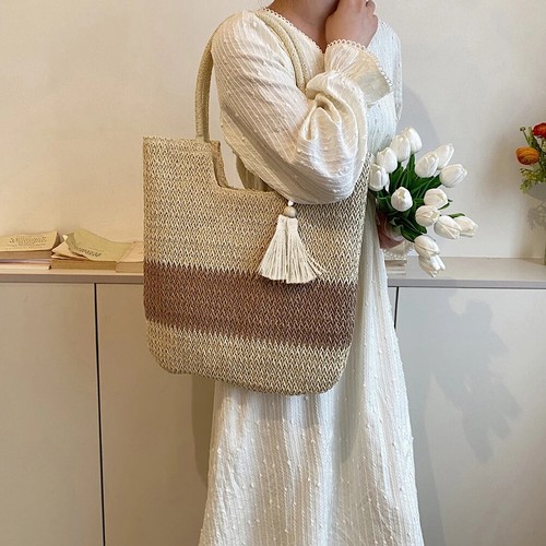 Straw Beach Bag Summer Woven Tote Bag Shoulder Bag Women Handbags Bag ...