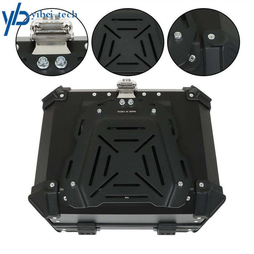 Motorcycle Aluminum Trunk Rear Top Case Luggage Tour Tail Tool Box Lock ...