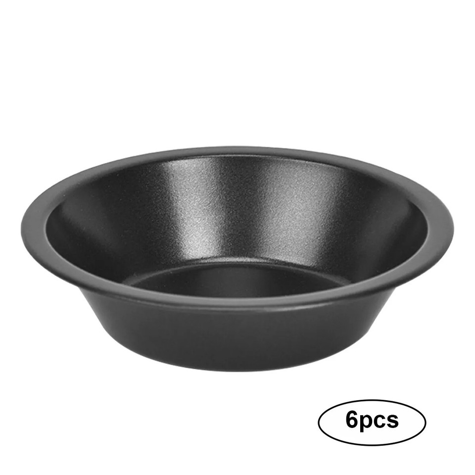 6 Pack Pie Dishes Quiche Pie Tart Tins Non-Stick Mini Individual Round ...