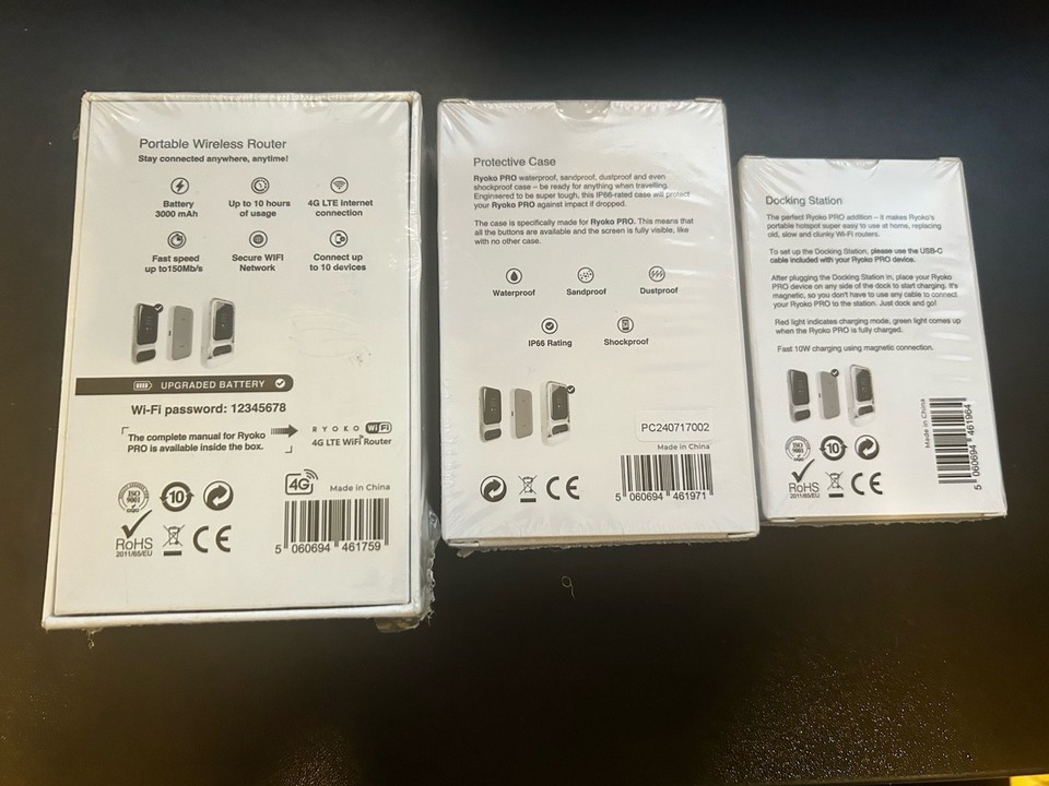 SEALED Ryoko Pro Portable 4G LTE Wi-Fi Router, waterproof case ...