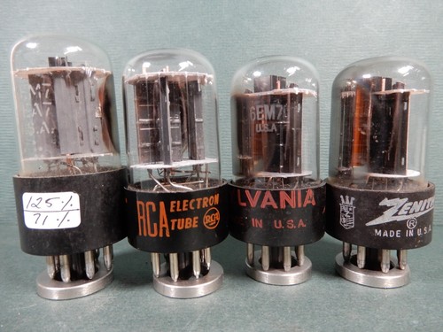 Mixed Makes 6EM7 6EA7 Vacuum Tubes (4) Amplitrex Tested All Over 66-125 ...