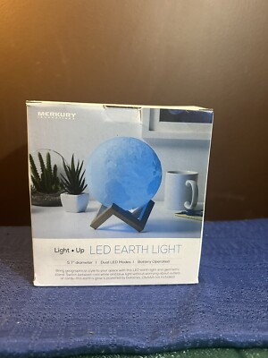 Light Up Earth Desk Lamp Night Light LED 3D Globe w Stand. | eBay