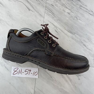 Clarks 1825 brown Leather Casual Lace Up Oxford derby moc toe Shoes Men ...