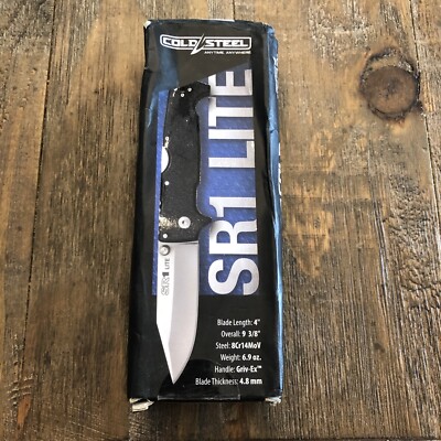 Cold Steel SR1 Lite Folding Knife 8Cr13MoV Steel Plain Edge 3.5" Blade ...
