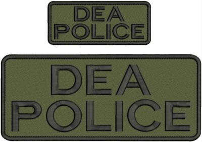 DEA POLICE EMBROIDERY PATCH 4X10 AND 2X5 HOOK ON BACK RANGER GREEN ...