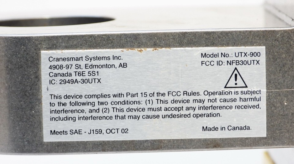 NOS CRANESMART LOAD CELL TRANSMITTER CS14657LA2 HEAVY LIFT CRANE SENSOR ...