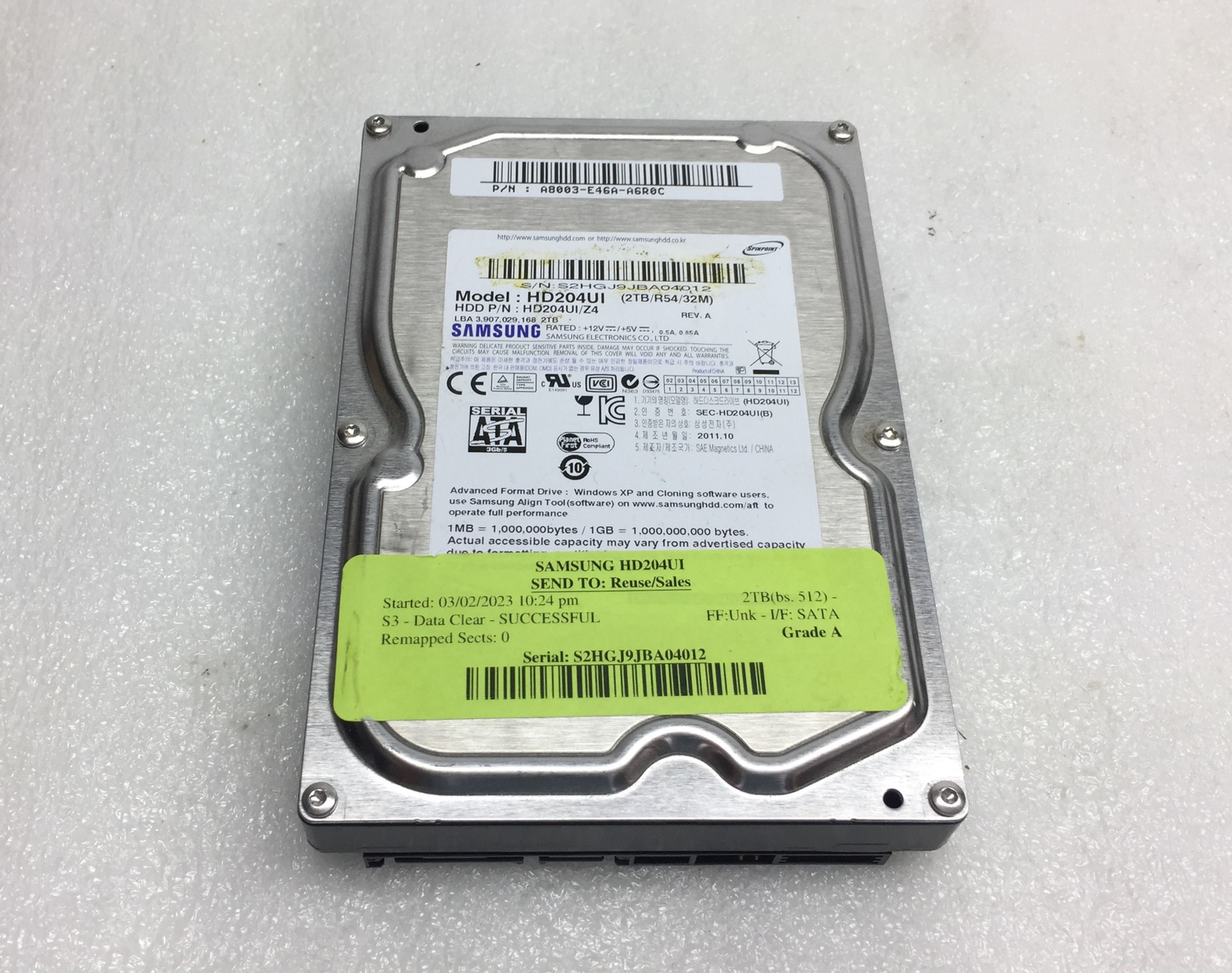 SAMSUNG HD204UI 3.5" 2TB SATA 3 Desktop Hard Disk Drive HDD | eBay