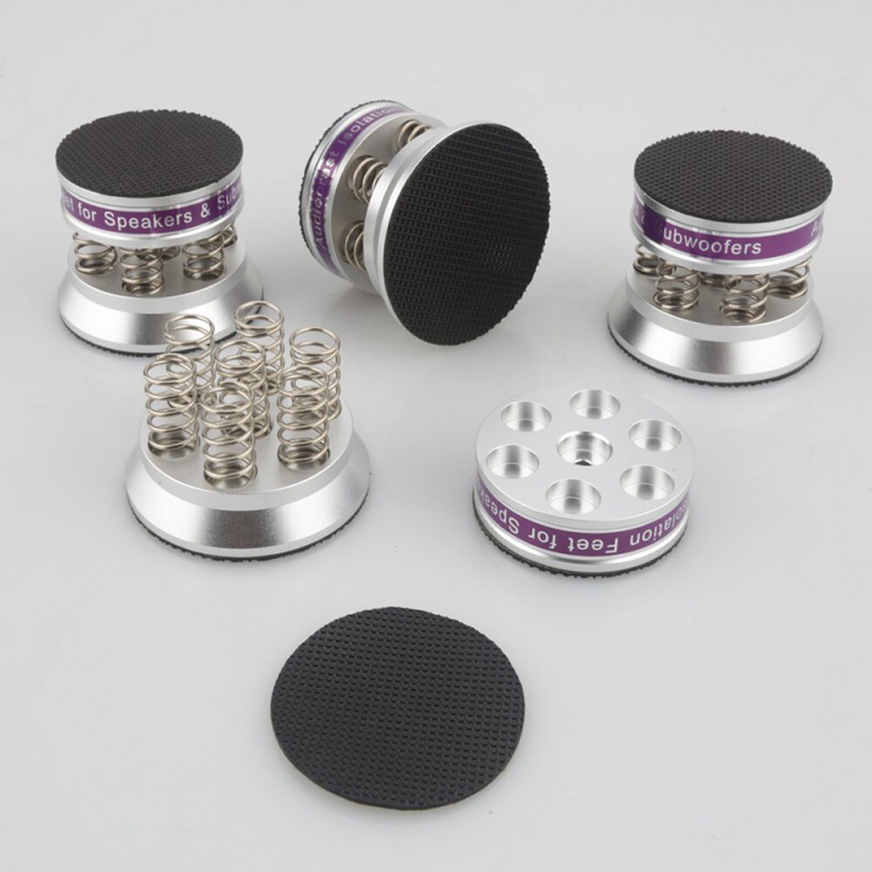 4pcs Aluminum Alloy HiFi Speaker Stand Turntable Isolation Feet Springs ...