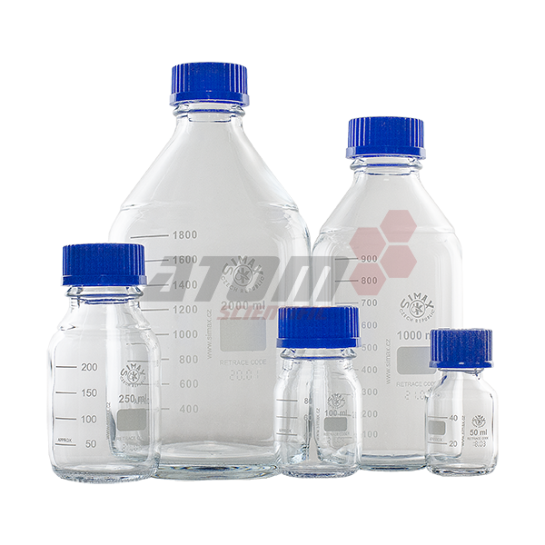 GL45 Reagent Laboratory Bottle, Clear With Cap SIMAX 50ml - 20000ml ...