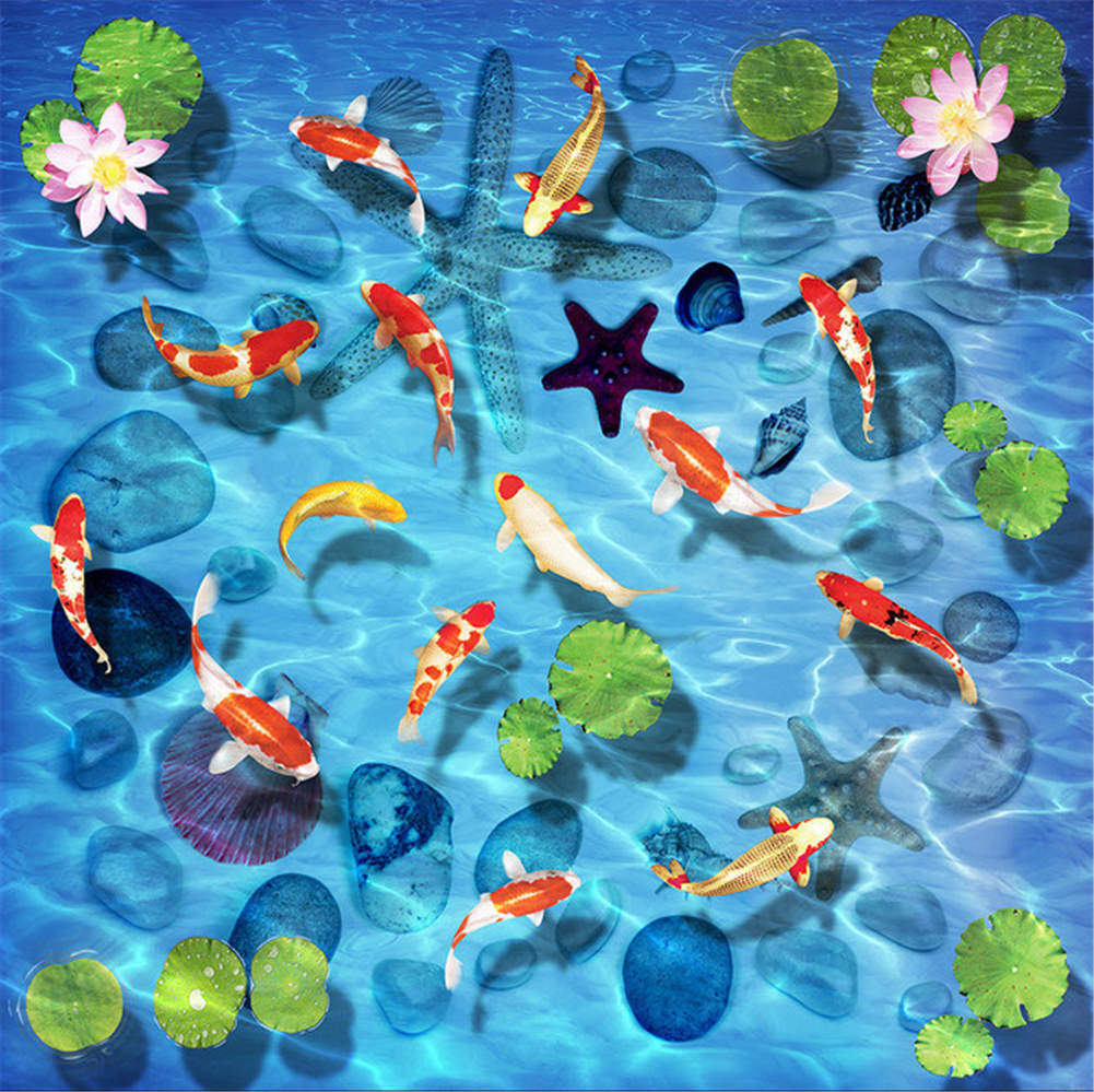 Blue Pool Water 3D Floor Mural Photo Flooring Wallpaper Home Print ...
